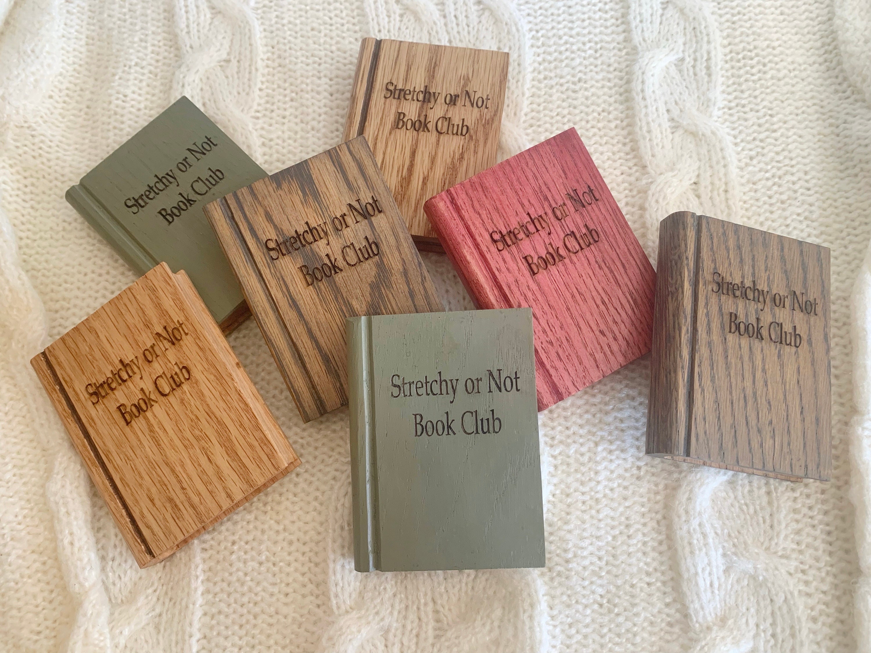 Engraved Oak Wood Book Coasters: Custom Bookish Decor - Etsy