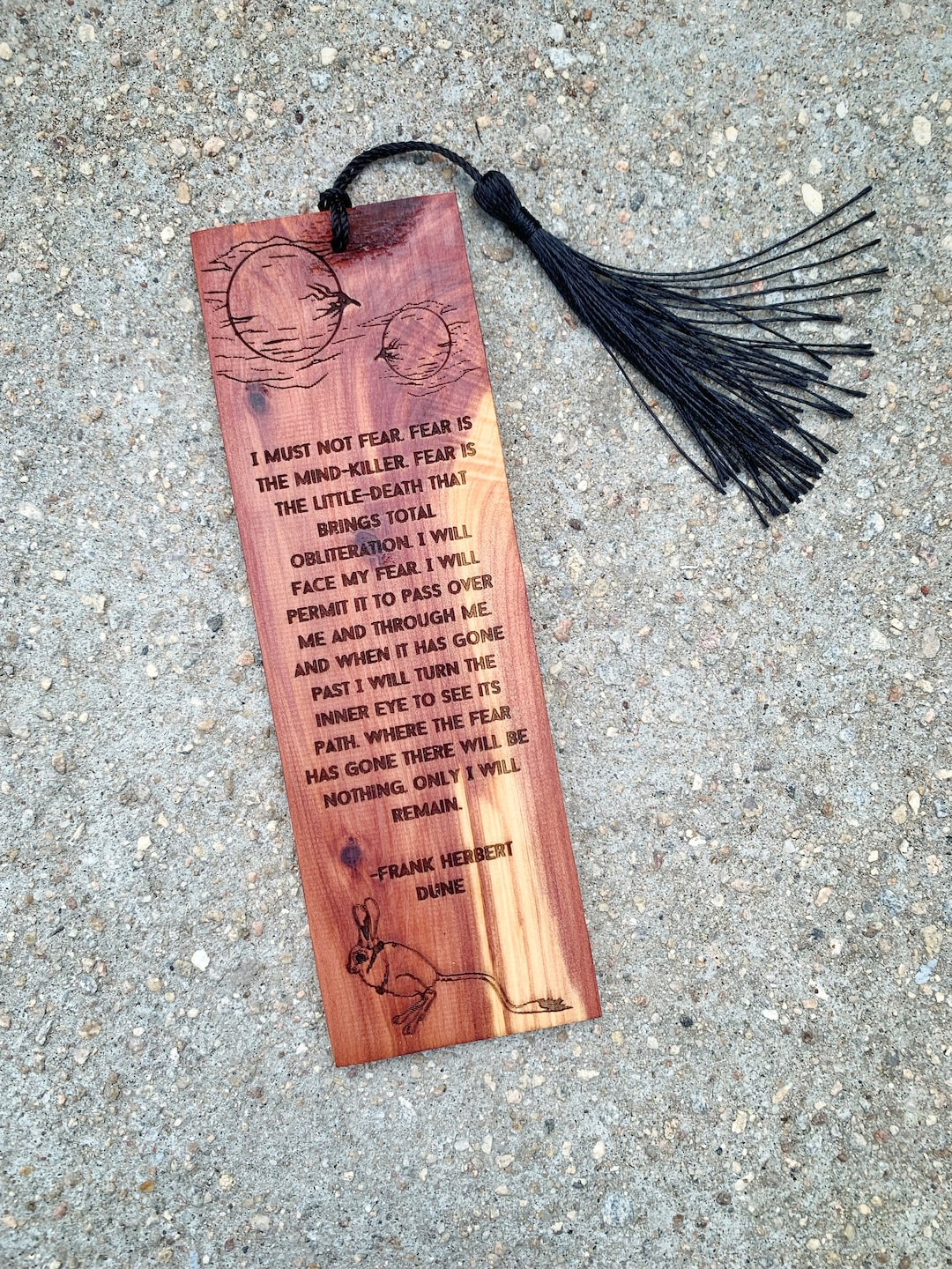 Dune Inspired Cedar Bookmark: Litany Against Fear, Arrakis Design - Etsy