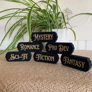 Book Genre Signs-gifts for Book Lovers- Book Shelf Decor- Categories ...