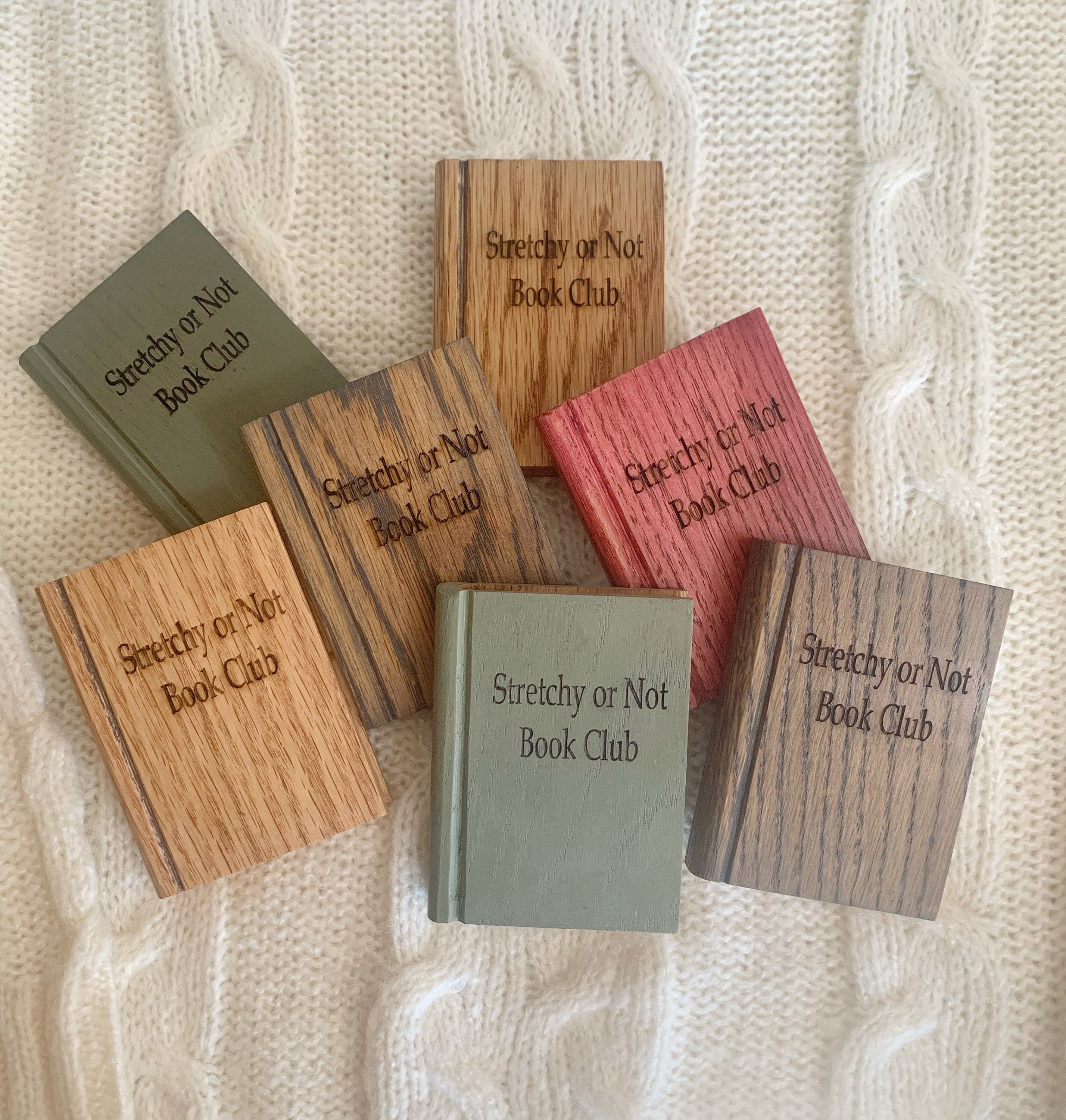 Engraved Oak Wood Book Coasters: Custom Bookish Decor - Etsy
