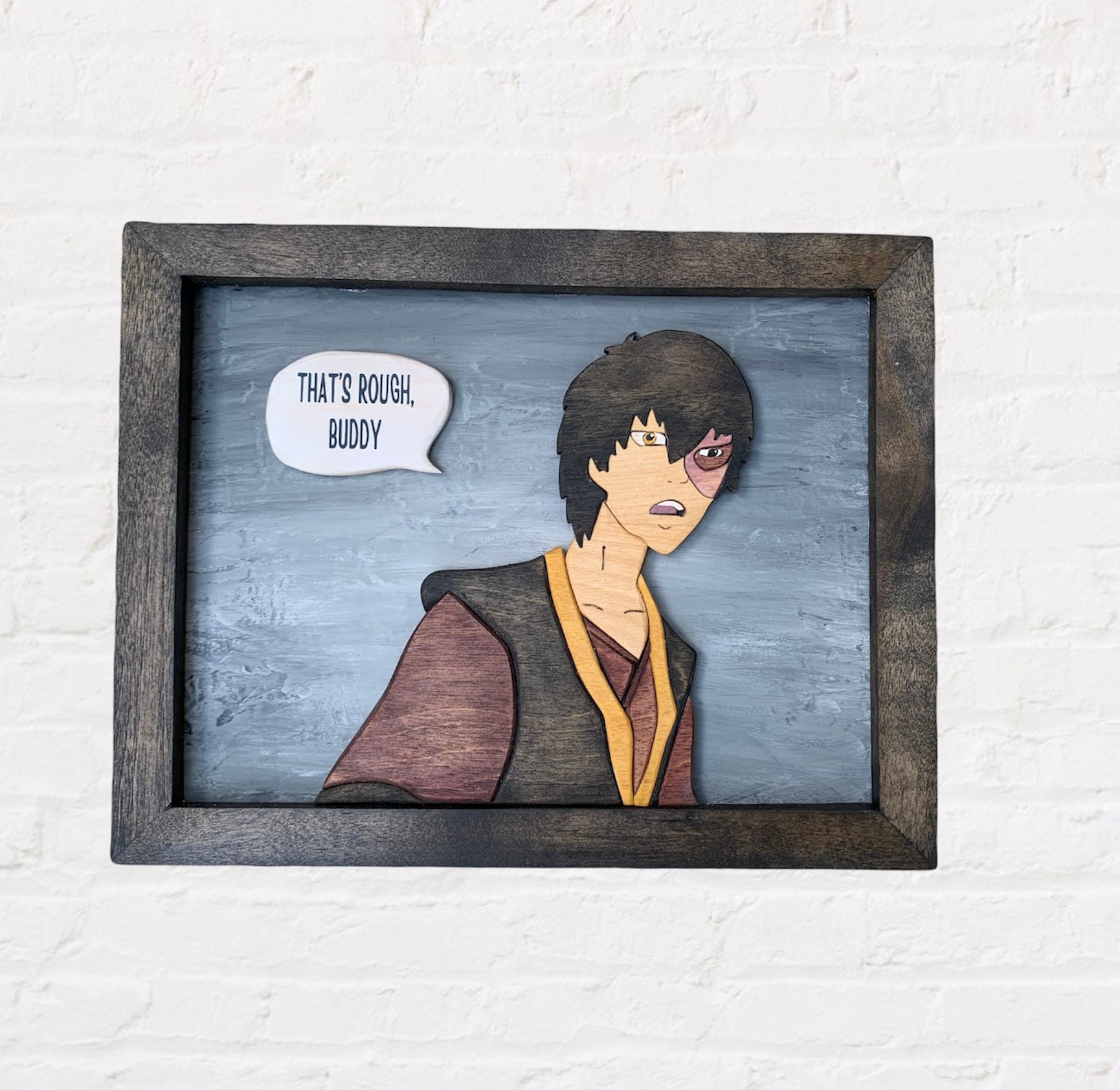 Zuko Wood Art Thats Rough Buddy ATLA Fan Art Scroll Saw | Etsy