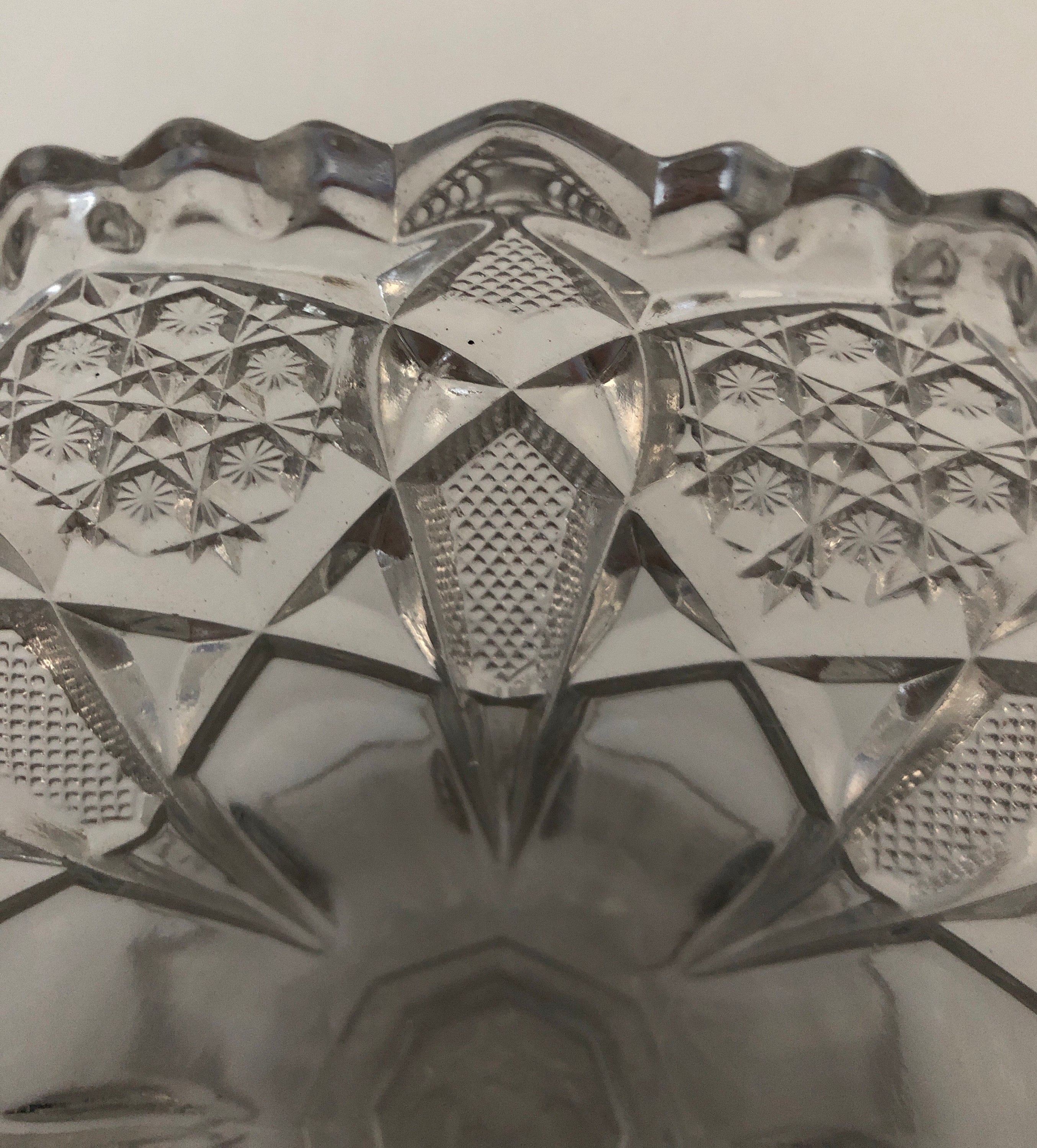 Vintage Pressed Glass Compote - Etsy