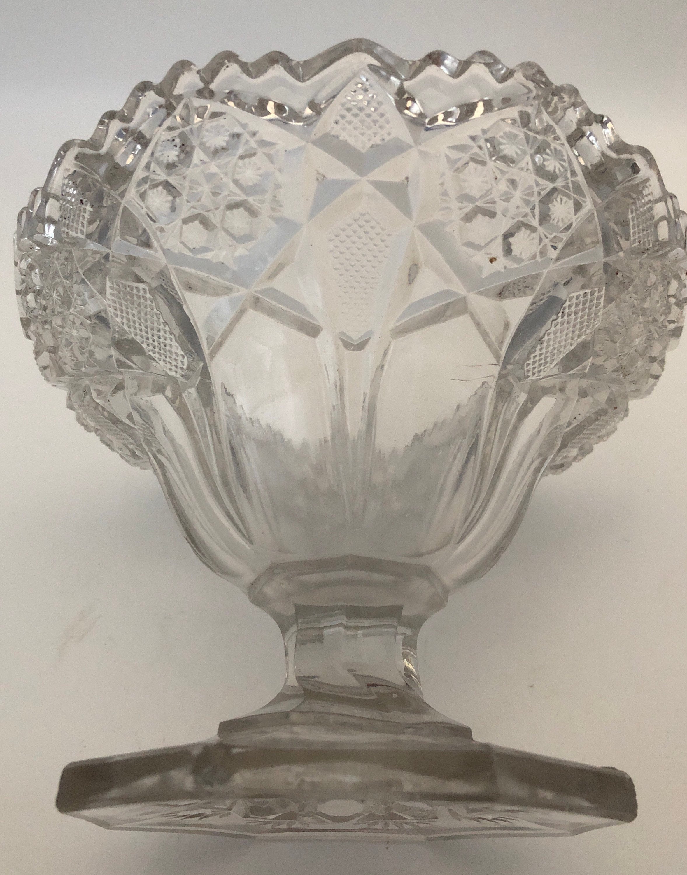 Vintage Pressed Glass Compote - Etsy