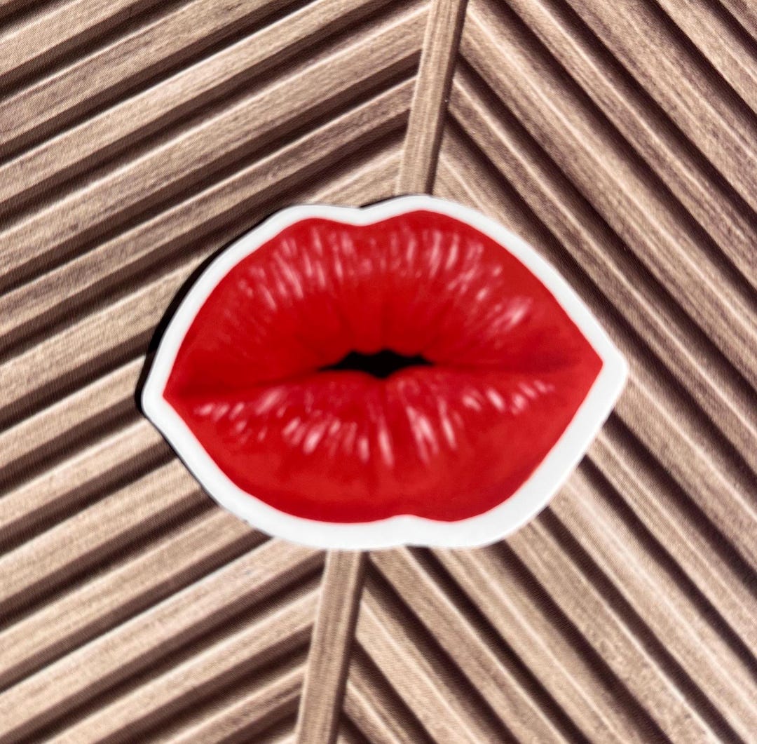 Kissing Lips Waterproof Sticker: Matte Vinyl Decal - Etsy