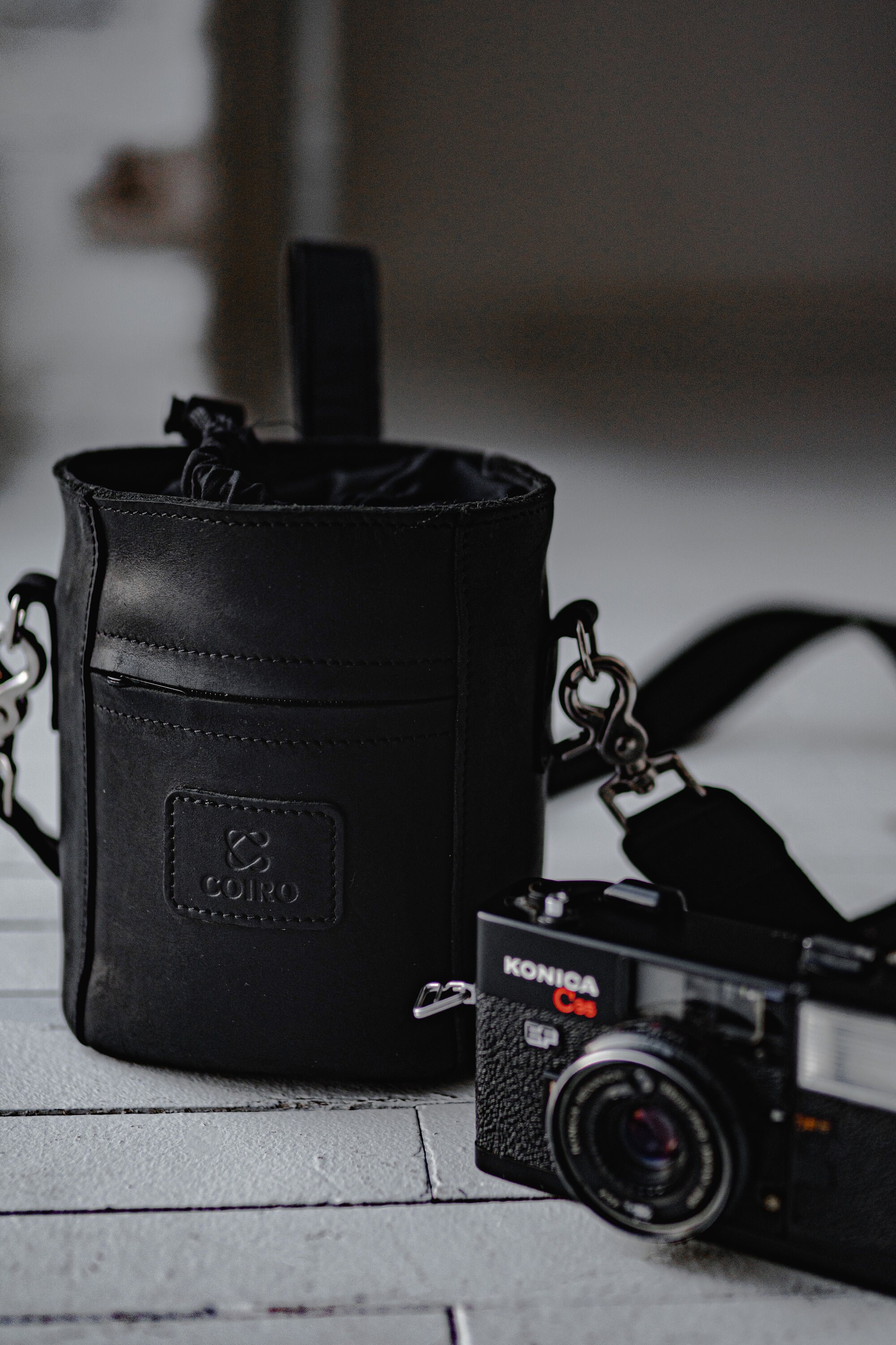 Camera Lens Pouch Leather Lens Bag With Cross Shoulder Strap - Etsy