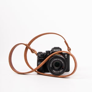 Leather Camera Strap Slim, for Mirrorless Film Cameras Crossbody ...