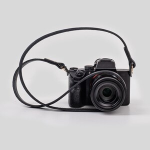 Leather Camera Strap Slim, for Mirrorless Film Cameras Crossbody ...