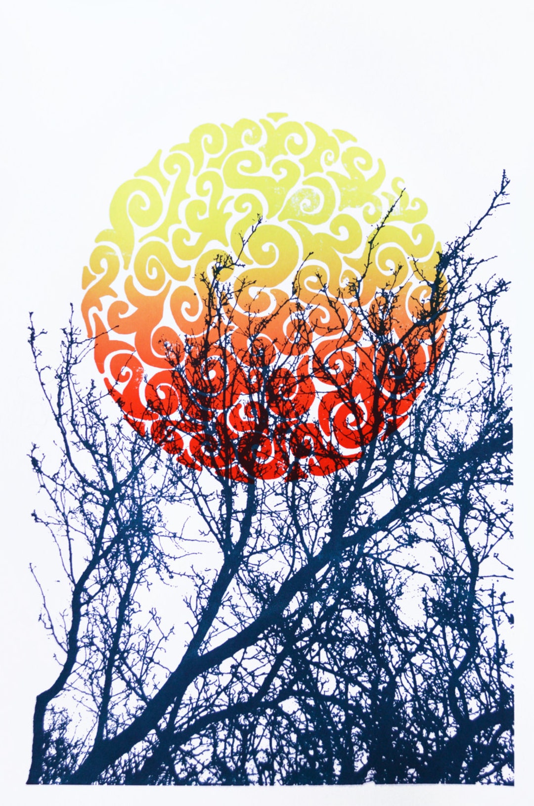 Hand-pulled Multi Color Landscape Screen Print Poster 12.5"x19" - Etsy