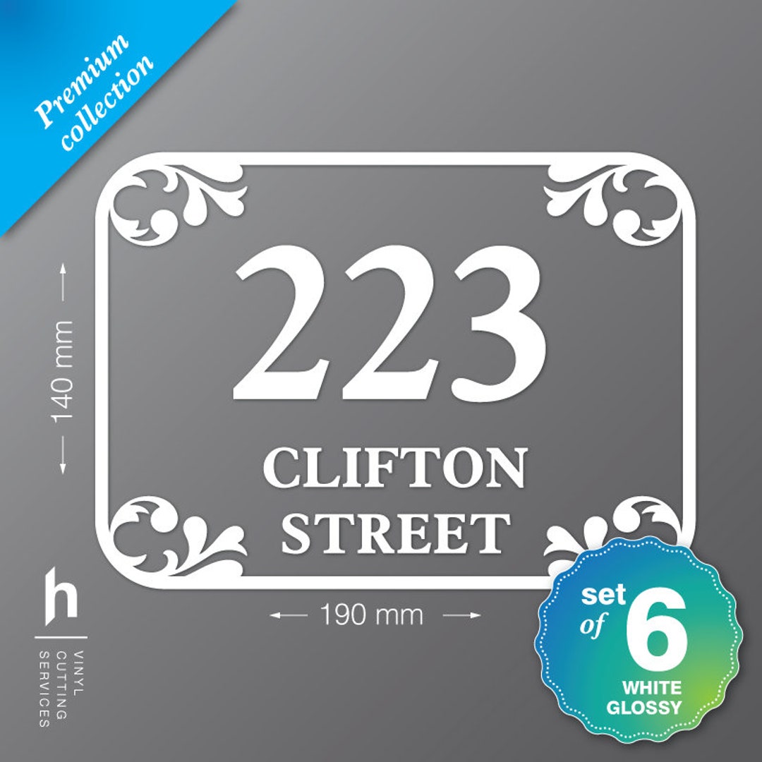 6 X Vinyl Wheelie Bin House Caravan Lodge Cabin Numbers Road Street ...