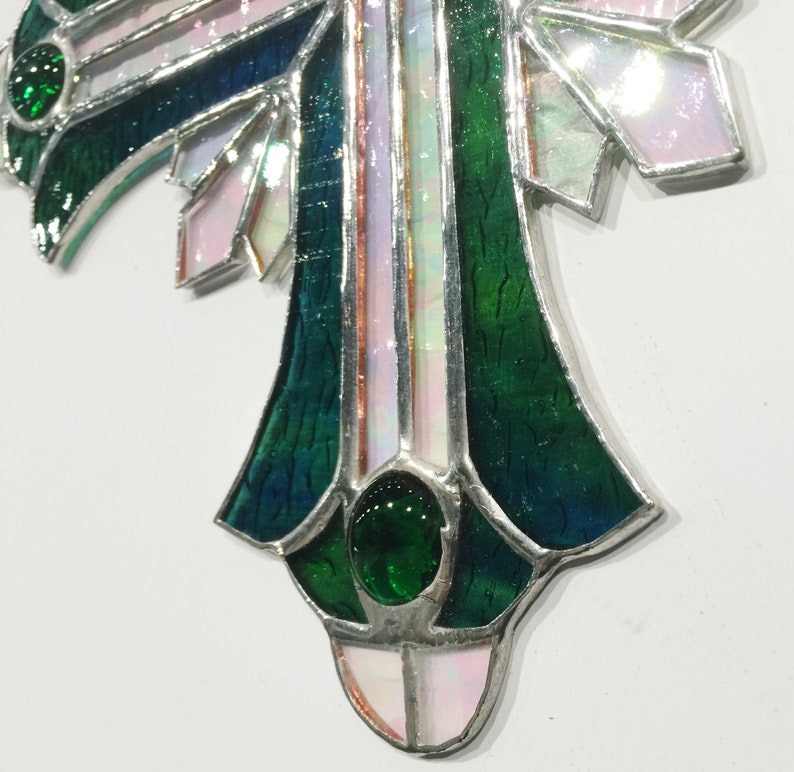Beautiful STAINED GLASS CRUCIFIX Very Large | Etsy