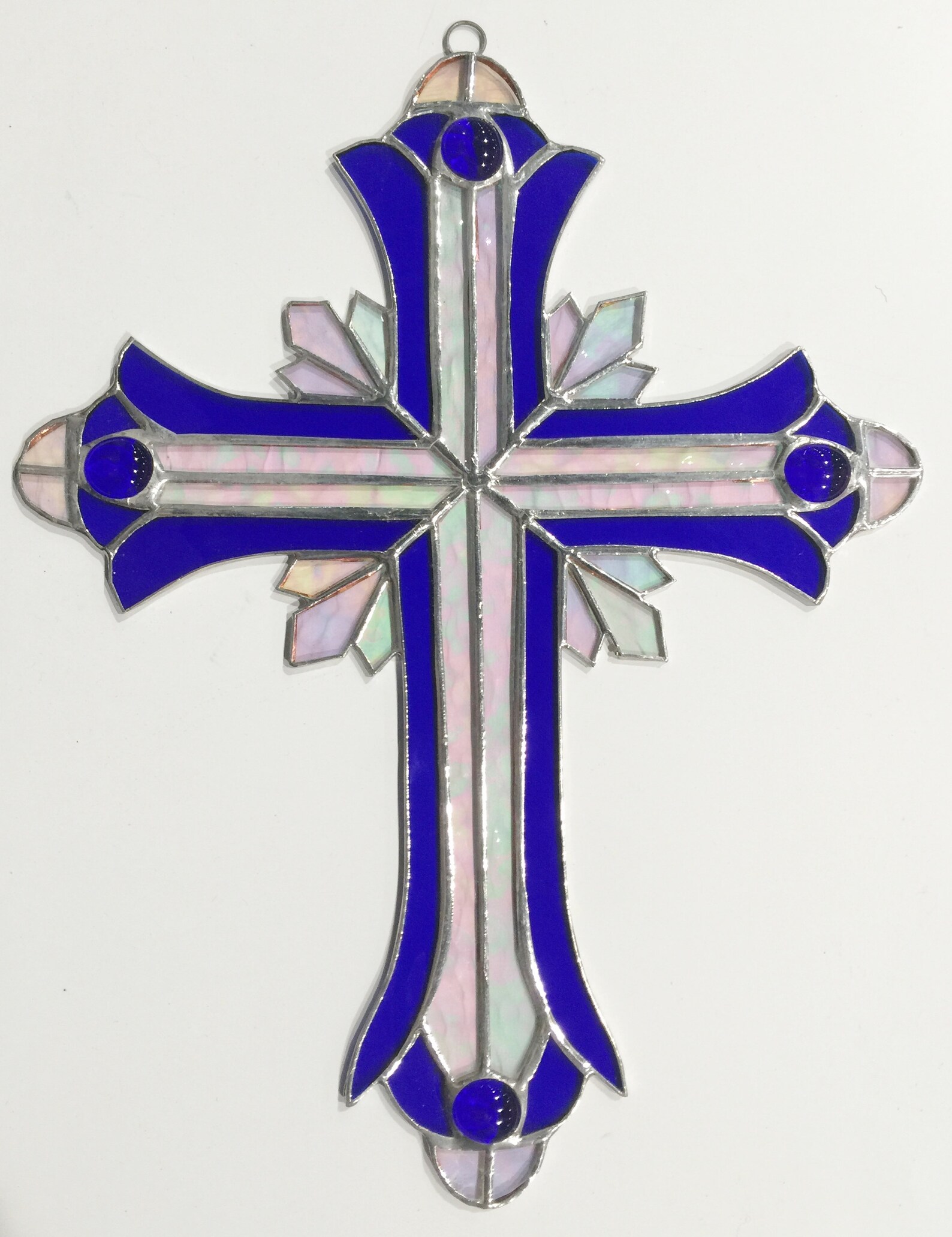 Beautiful STAINED GLASS CRUCIFIX Very Large | Etsy