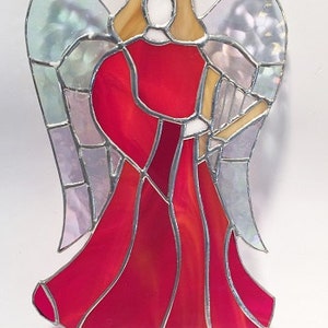 ANGEL With HARP, 10 Inches Tall! Handmade Stained Glass GORGEOUS!! - Etsy