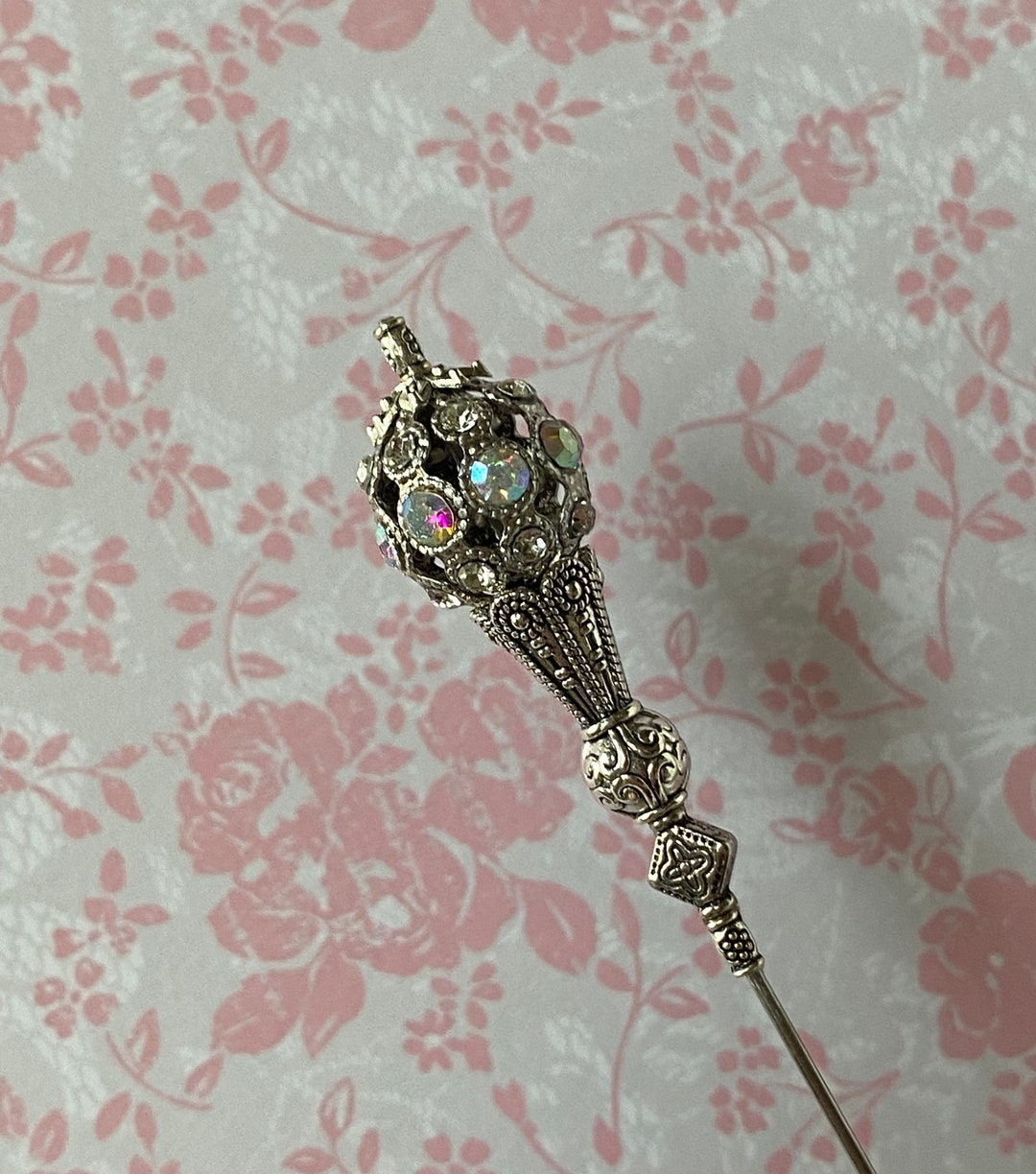 HATPIN Stunning Crystal AB Rhinestone Hat Pin Choose Length 4 5 6 7 8 9 ...