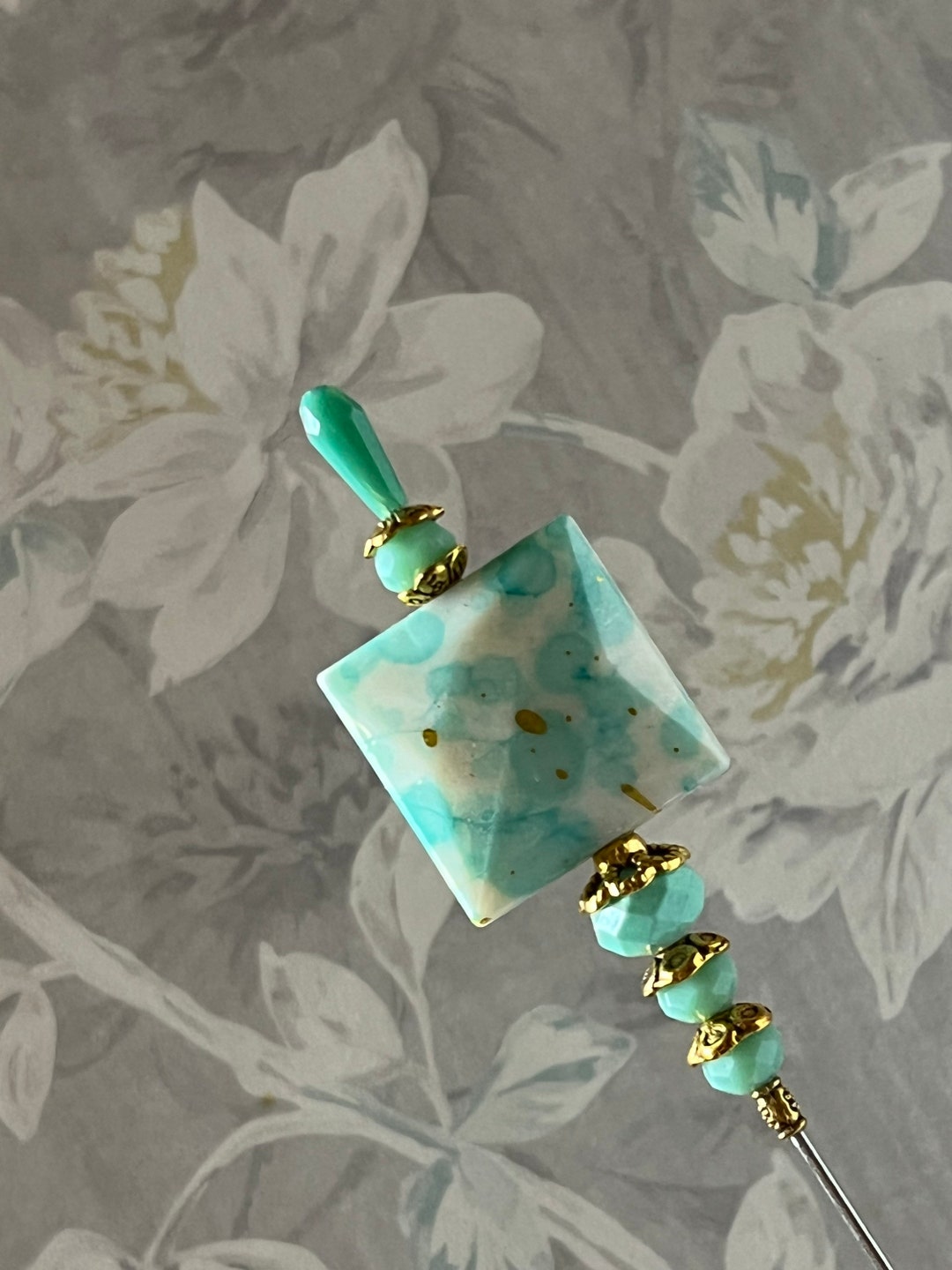 Seafoam Long Hat Pin }{ Choose Your Length }{ Sturdy Steel Stick With ...
