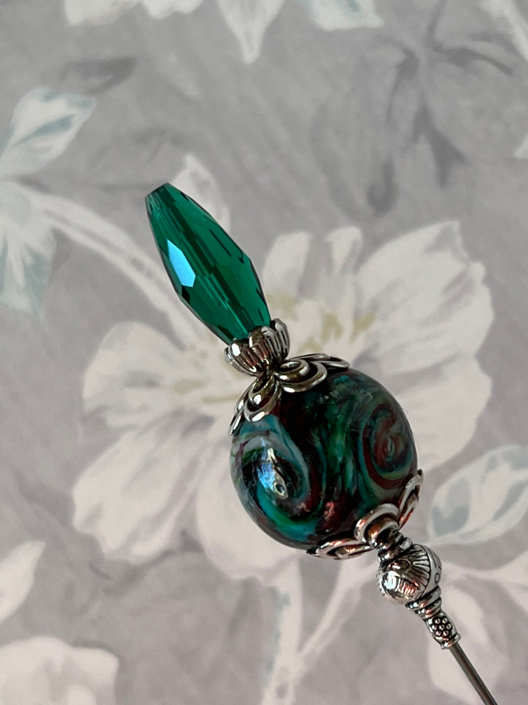 HATPIN Murano Glass Hat Pin Choose Your Length 14 13 12 11 10 9 8 7 6 5 ...