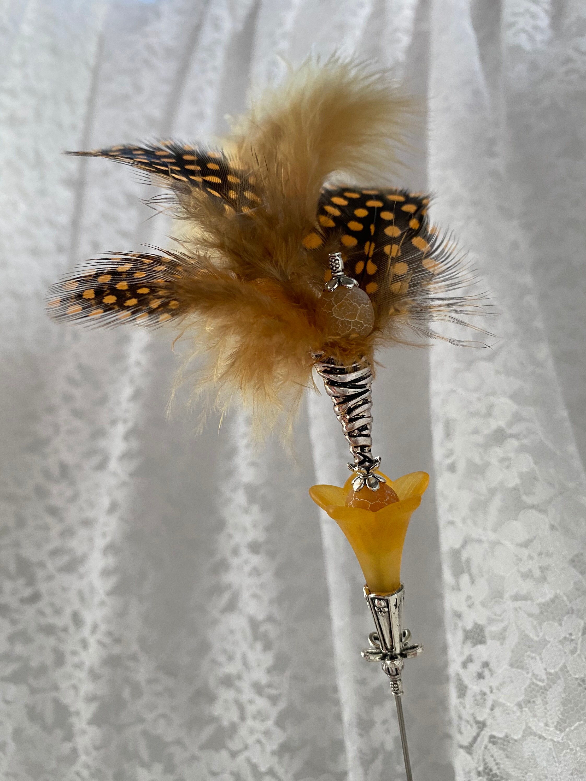 Victorian Hat Pin 8 Long plus Feathers Sturdy Steel | Etsy