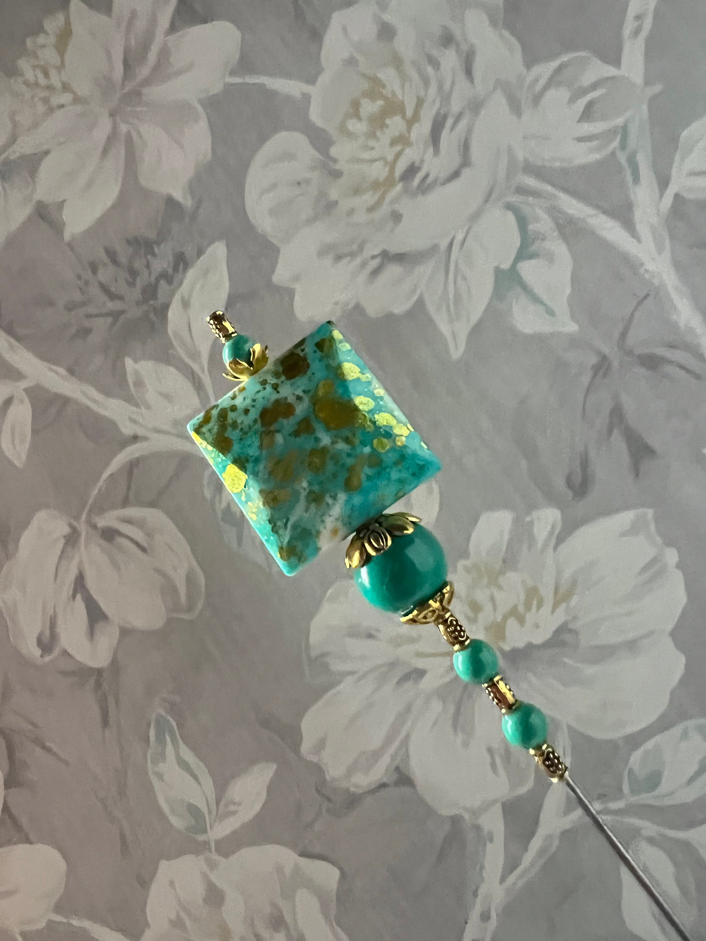 Seafoam Long Hat Pin }{ Choose Your Length }{ Sturdy Steel Stick With ...