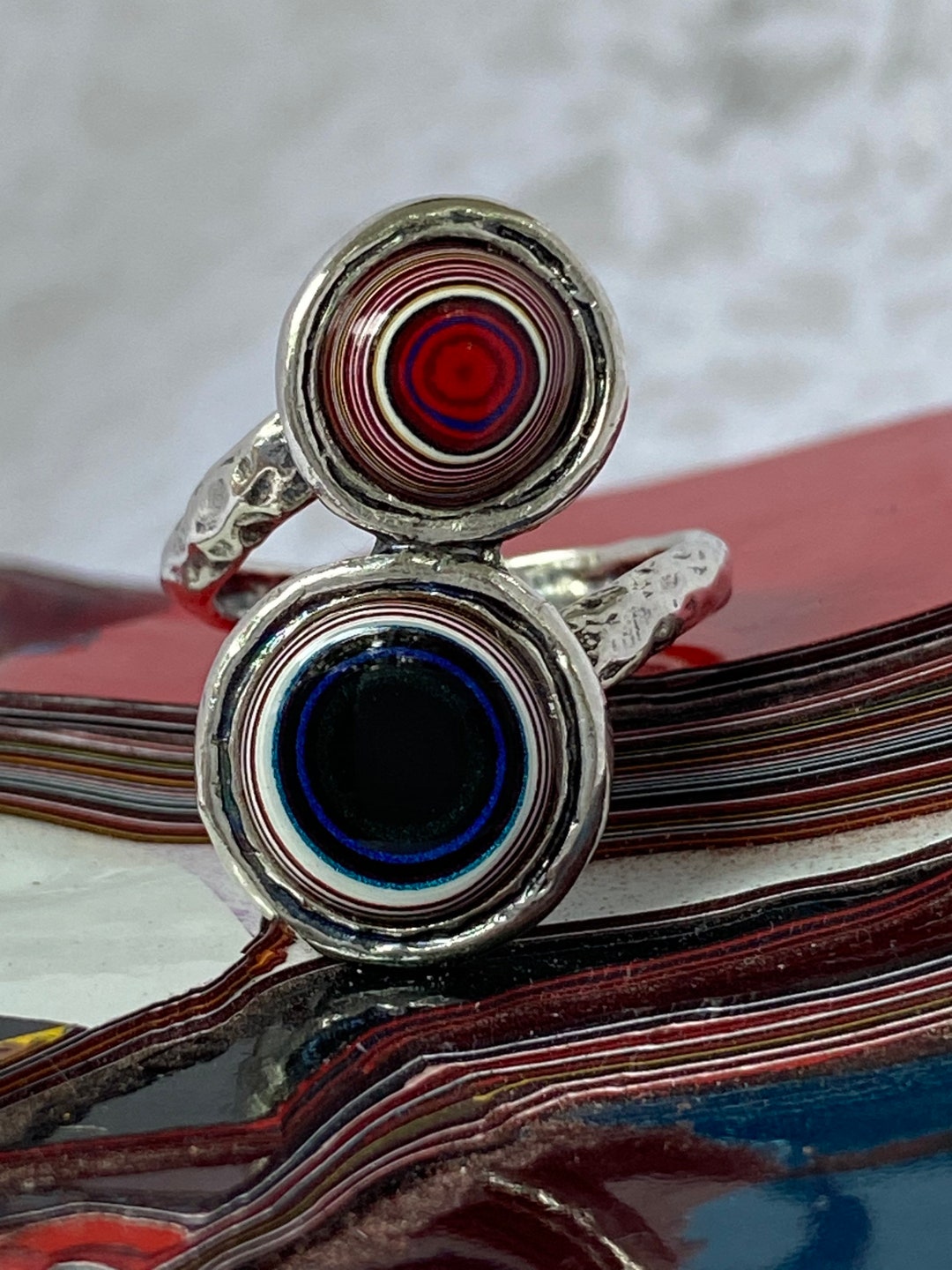 Ring }{ Corvette Fordite Paint Layers Handcrafted Into a Beautiful ...