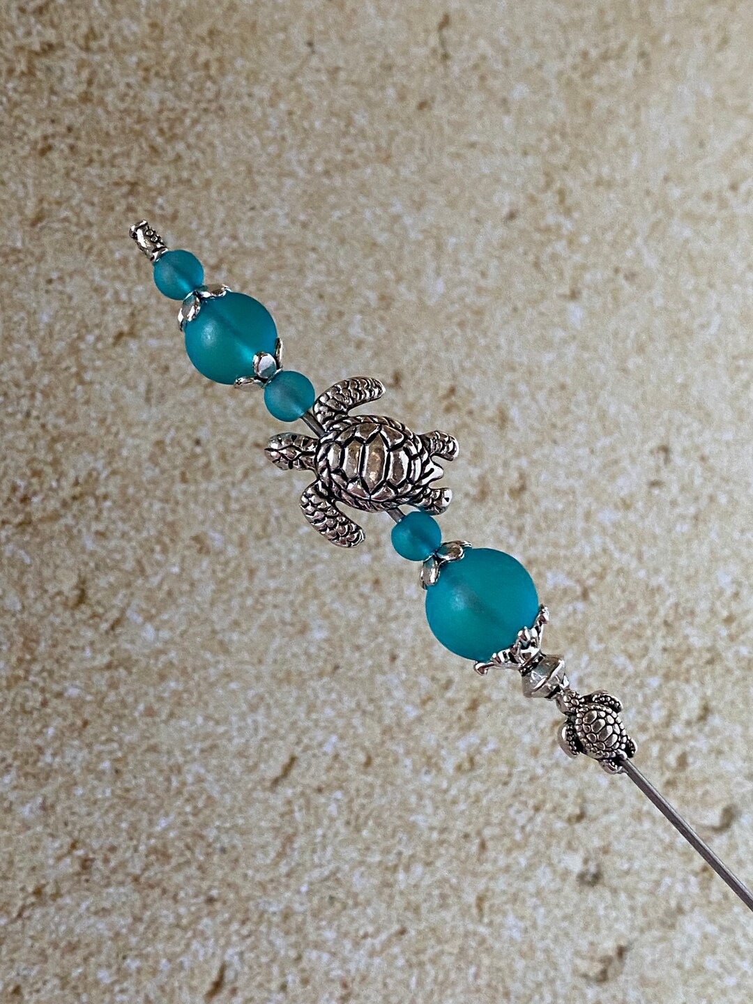 Turtle Hat Pin }{ 8” or Shorter Sturdy Steel Stick and Point Cover to ...