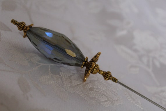 Carnival Glass Victorian Hat Pin Bold Sparkling Crystal | Etsy