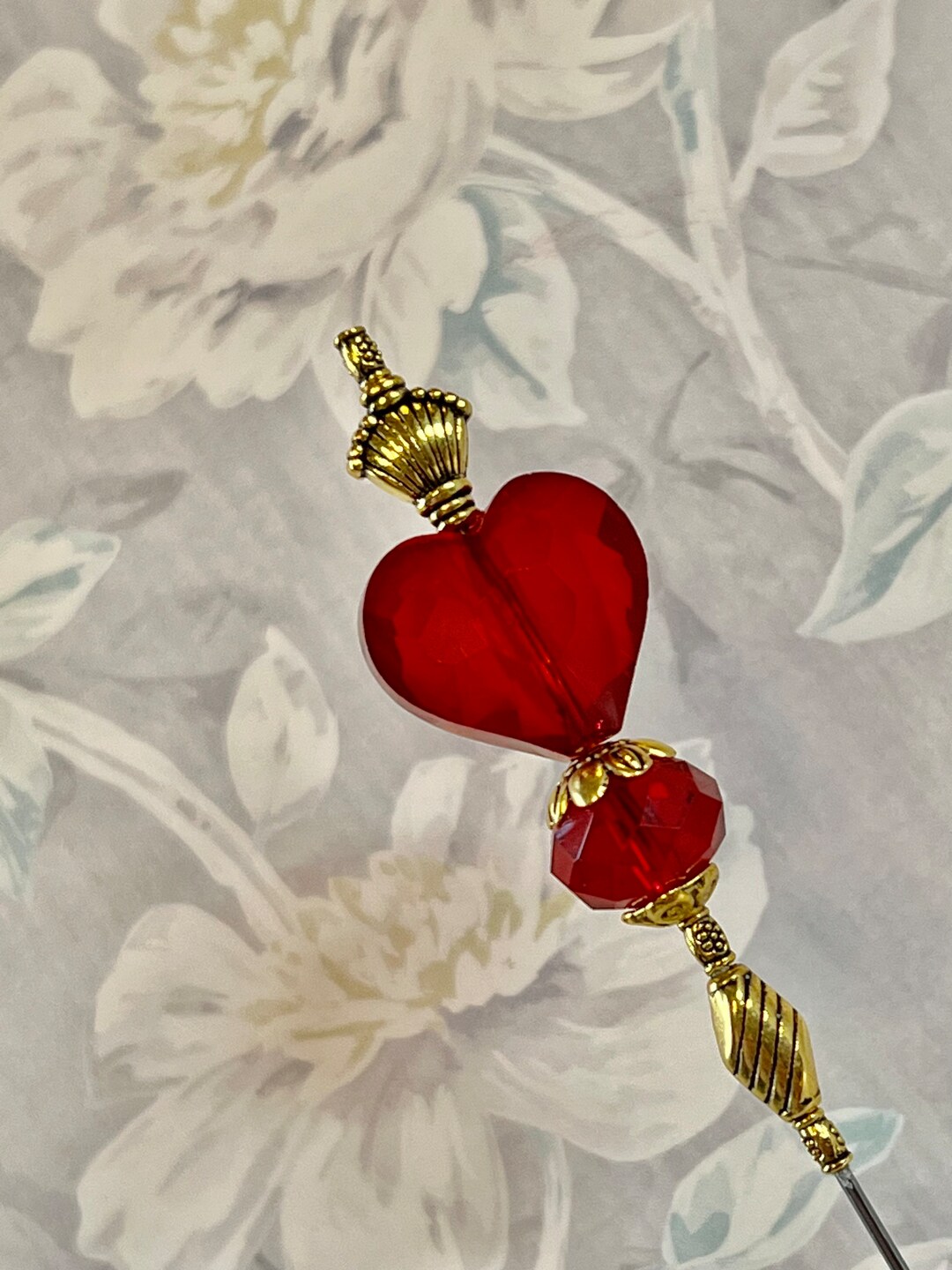 HATPIN Sparkling Bright Red Heart Hat Pin Choose Length - Etsy