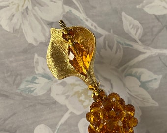 Sparkling Victorian Hat Pin Champagne Amber Crystal Glass - Etsy
