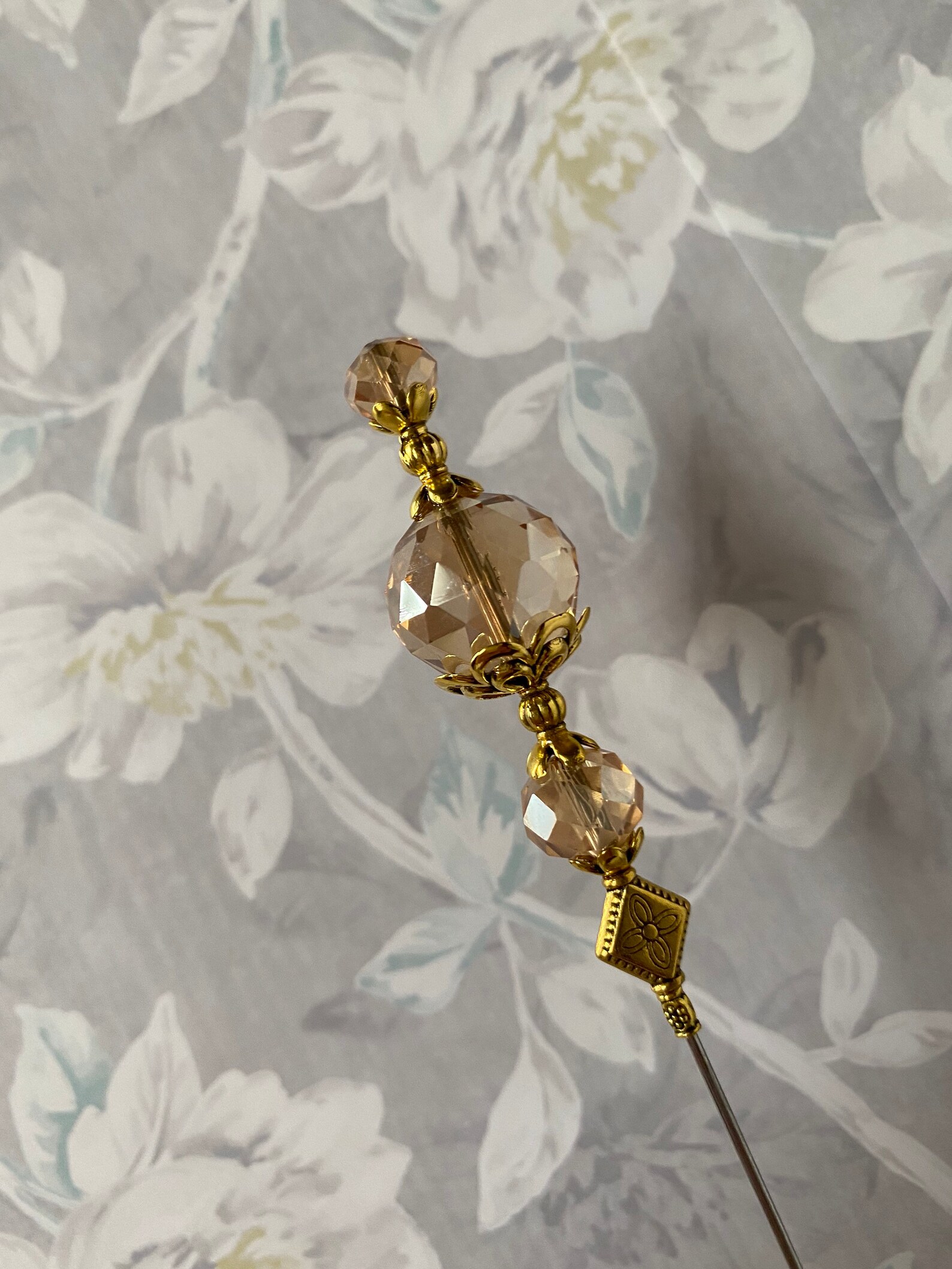 Sparkling Victorian Hat Pin Champagne Amber Crystal Glass | Etsy