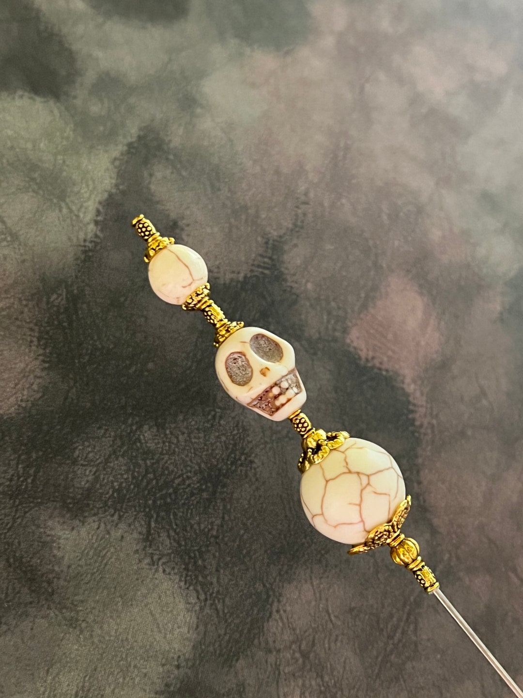 Skull Hatpin Skeleton }{ Made Sturdy to Use and Wear }{ Choose 14” Long ...
