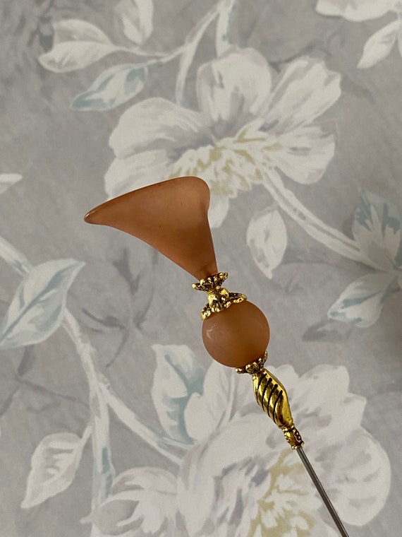 Brown Calla Lily Victorian Hatpin Choose Your Length Long Etsy