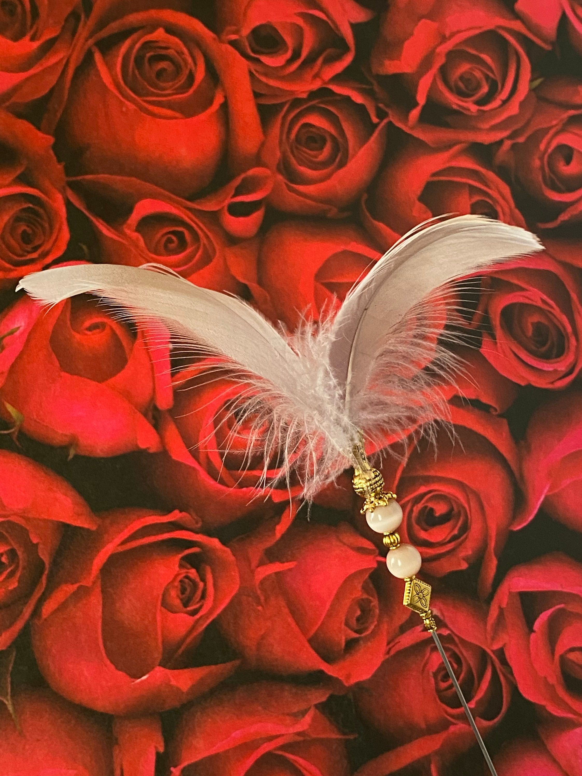 Victorian Long Hat Pin }{ 10” Plus Feathers }{ Can Be Shortened ...