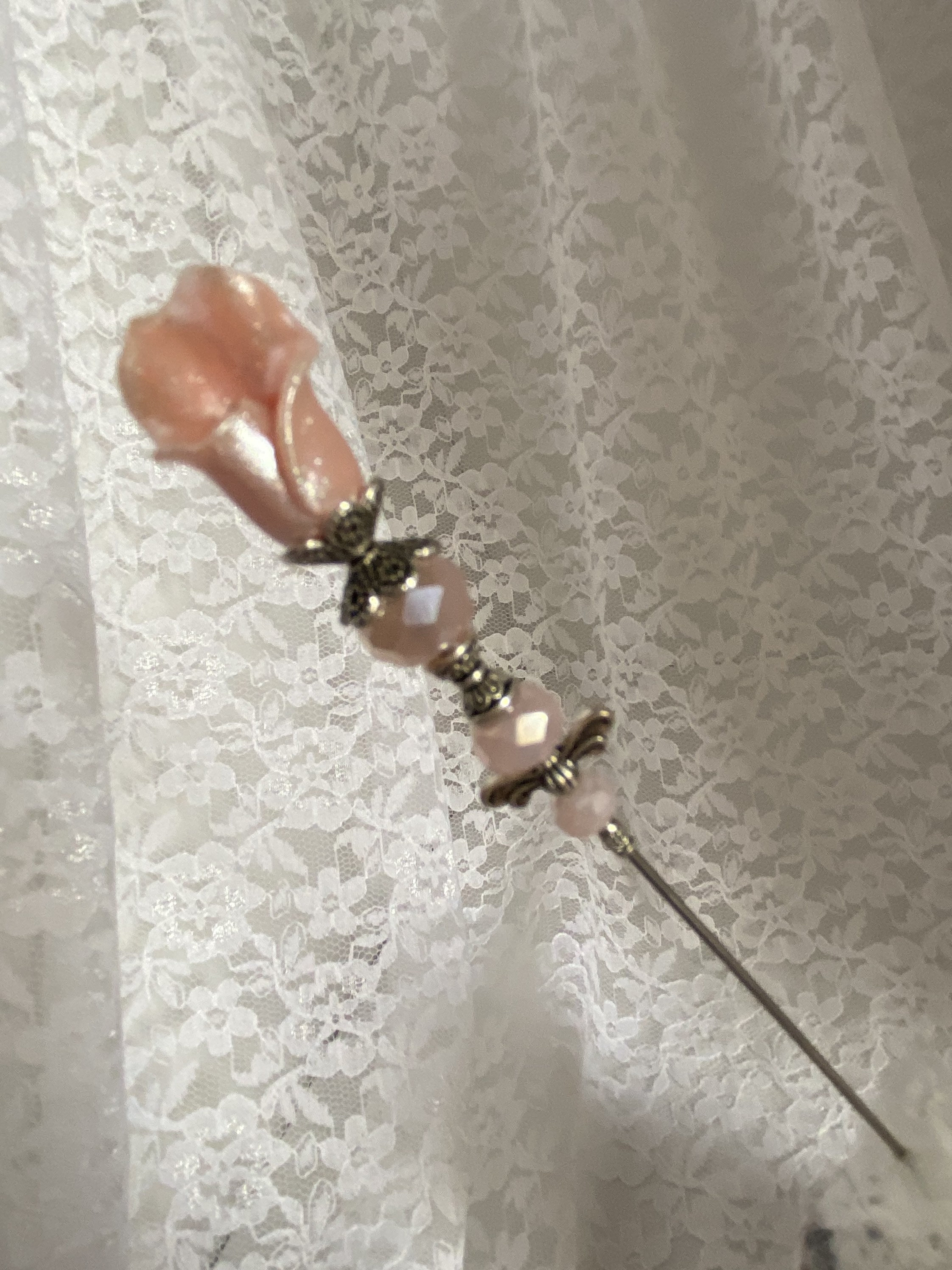Victorian Pink Blush Gleaming Calla Lily Hat Pin 7 Long - Etsy