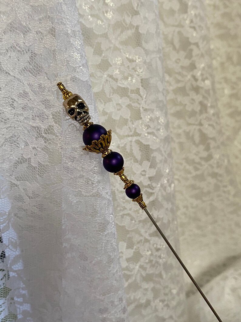 Skull 8 Purple Hat Pin Sturdy Stick to Use With Cap - Etsy