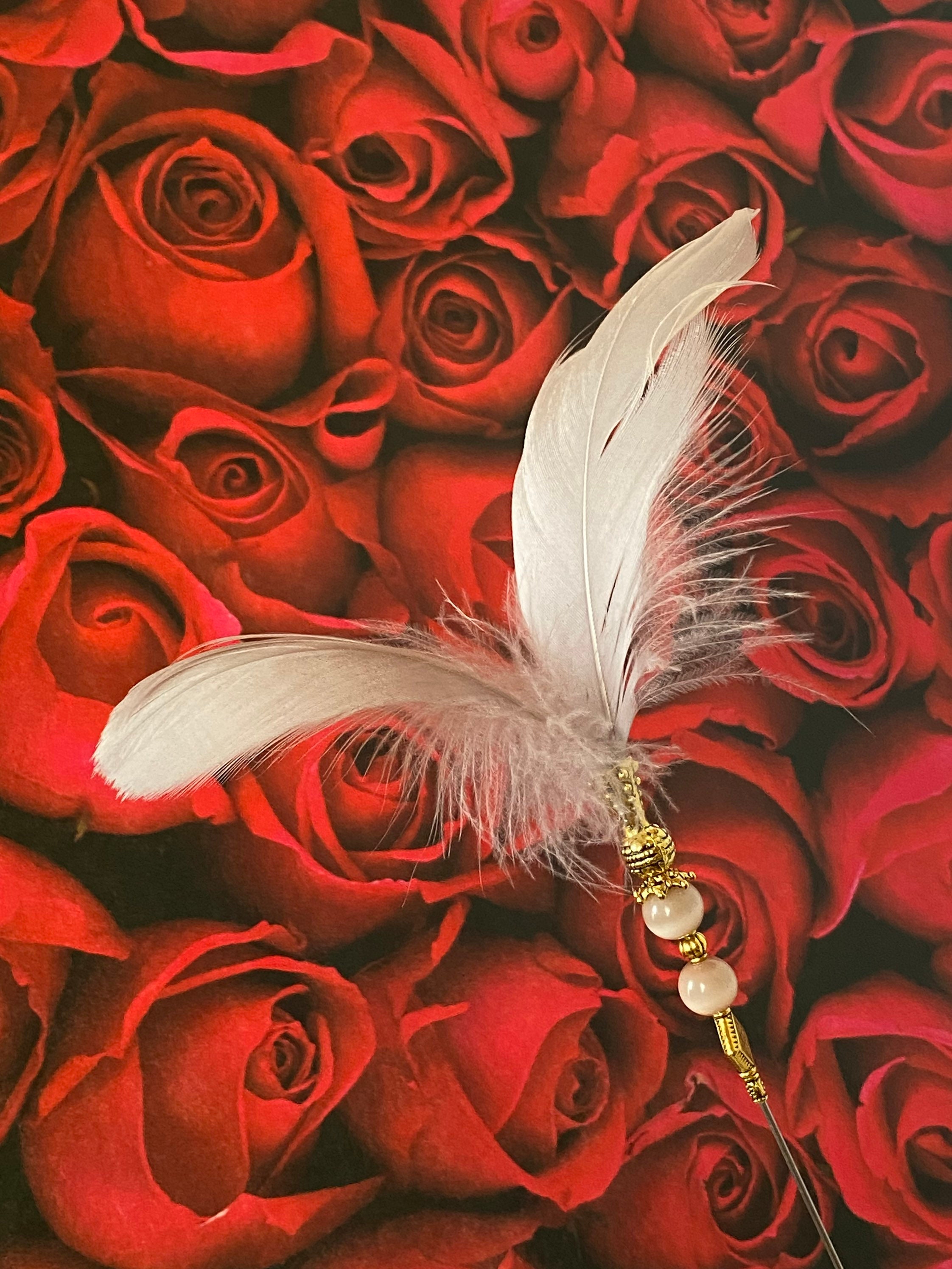 Victorian Long Hat Pin }{ 10” Plus Feathers }{ Can Be Shortened ...