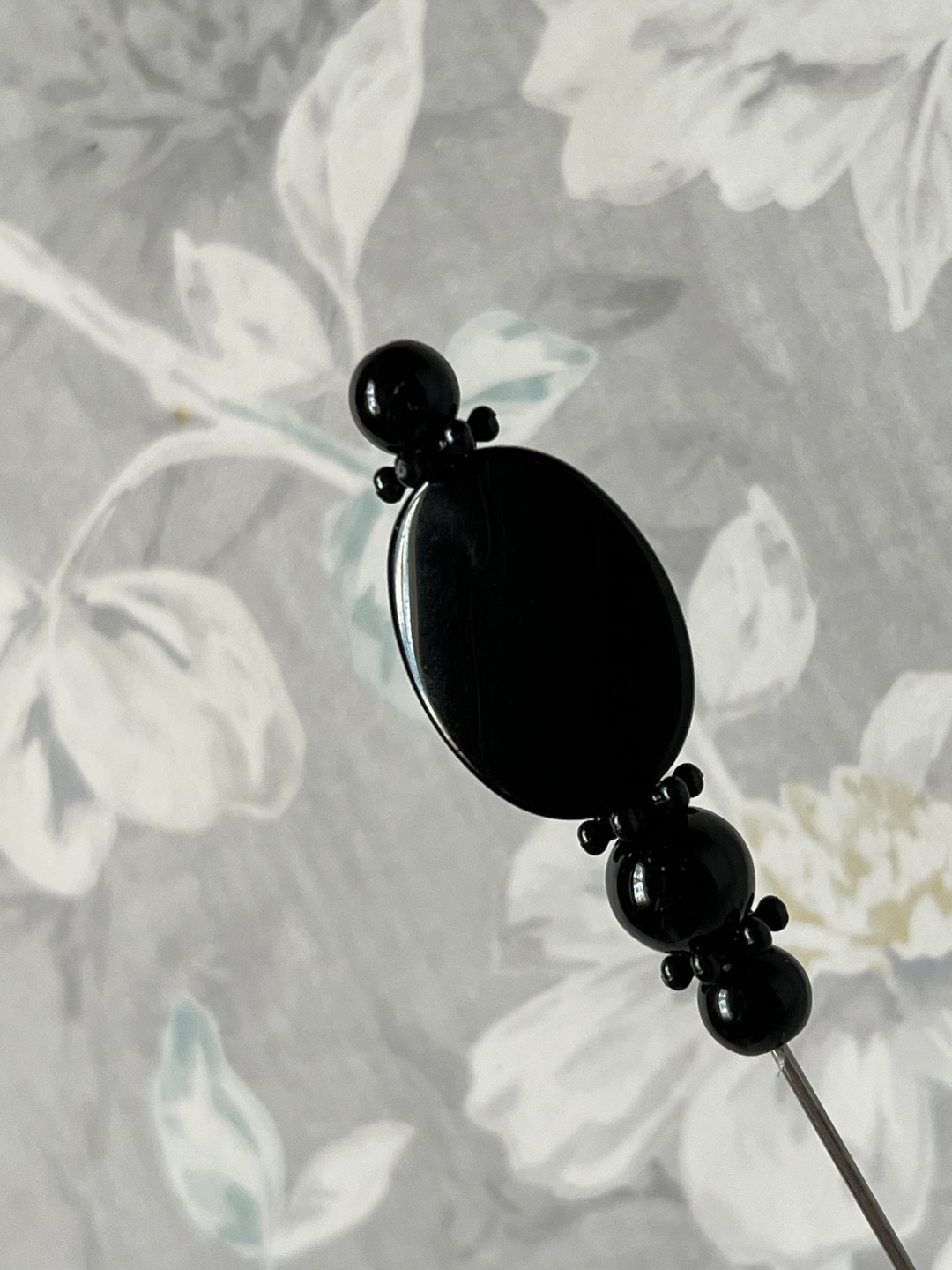 HATPIN }{ Black Swirl Victorian Mourning Stick Pin }{ Funeral }{ Choose ...