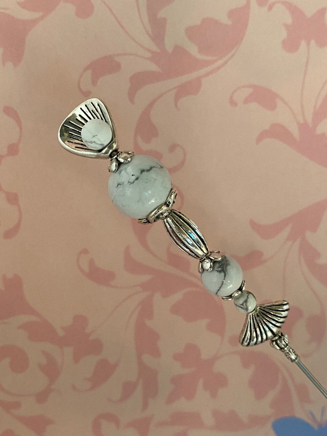 Long Hat Pin }{ 10” Sturdy Steel Stick With Clutch Cap to Wear }{ Gray ...