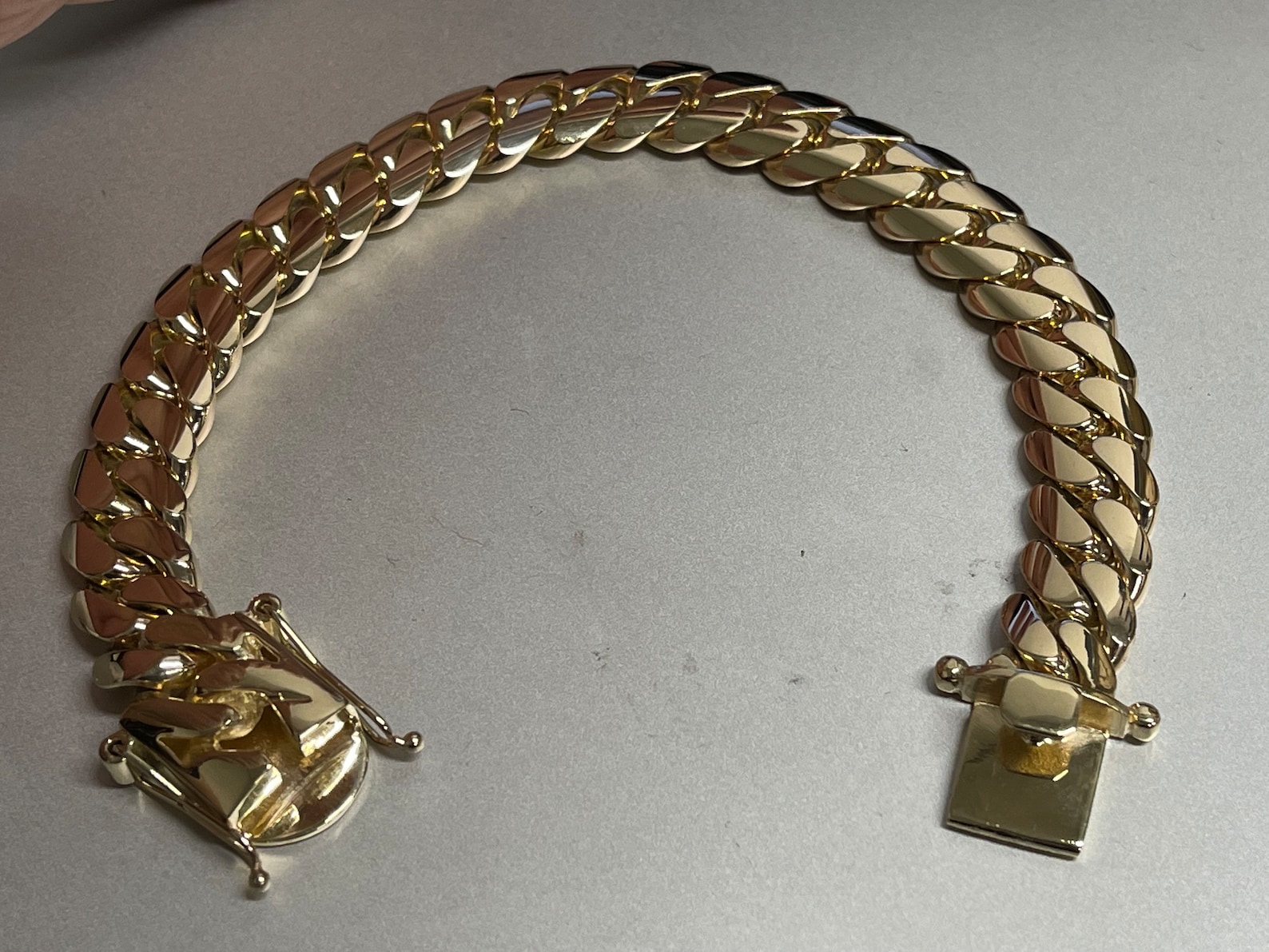 Solid 14K Gold Miami Men's Cuban Curb Link Bracelet Heavy - Etsy