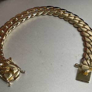 Solid 14K Gold Miami Men's Cuban Curb Link Bracelet Heavy - Etsy