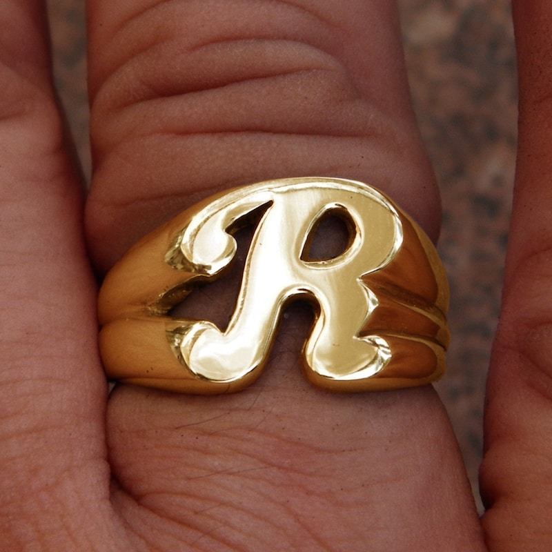 Letter R Ring - Etsy