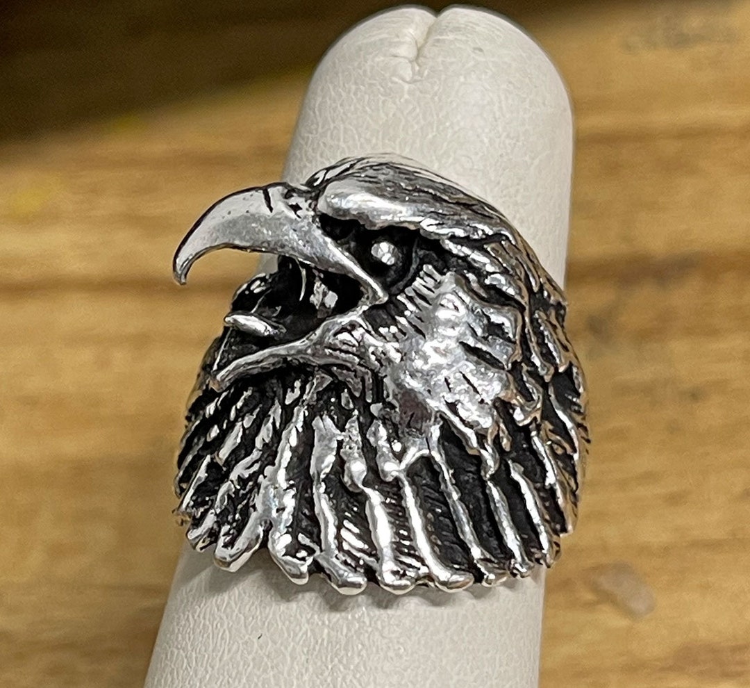 Amazing Sterling Silver Eagle Head Ring - Etsy