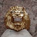 Impressive Large Solid 14K Gold Lion King Ring Genuine Diamonds Heavy ...