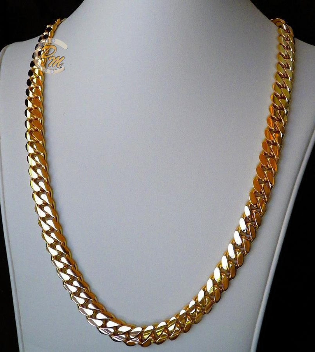 Solid 14K Gold Miami Men's Cuban Curb Link Chain Necklace 22" Heavy 180 ...