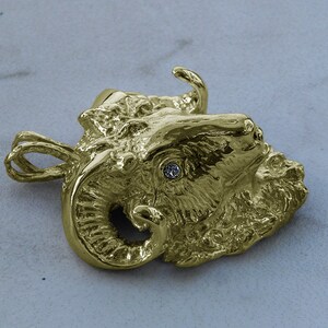 HUGE Solid 14K Gold Ram Zodiac Aries Men's Pendant Dodge - Etsy