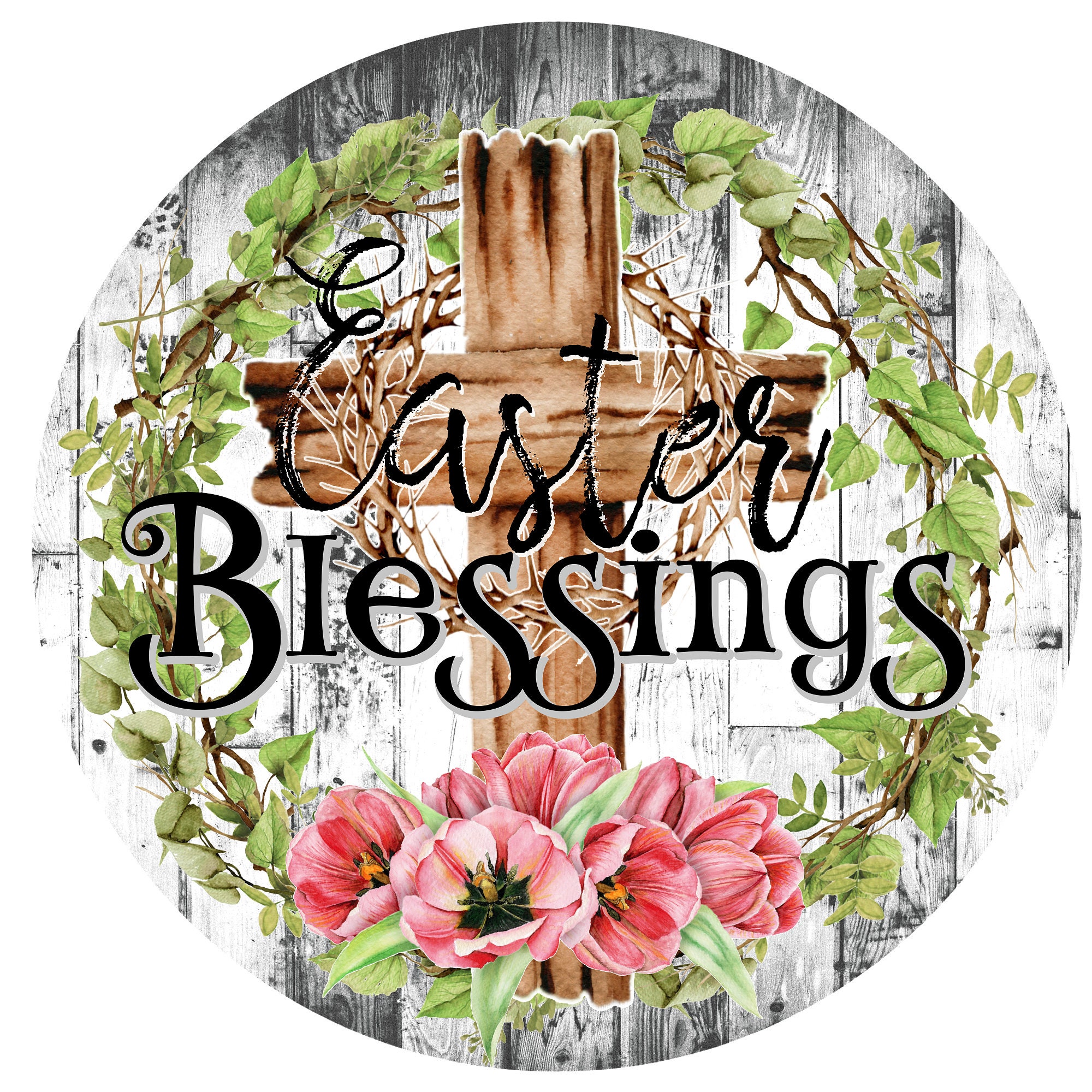 Easter Blessing Metal Sign, Cross Sign, Easter Wall Hanger, Spring ...