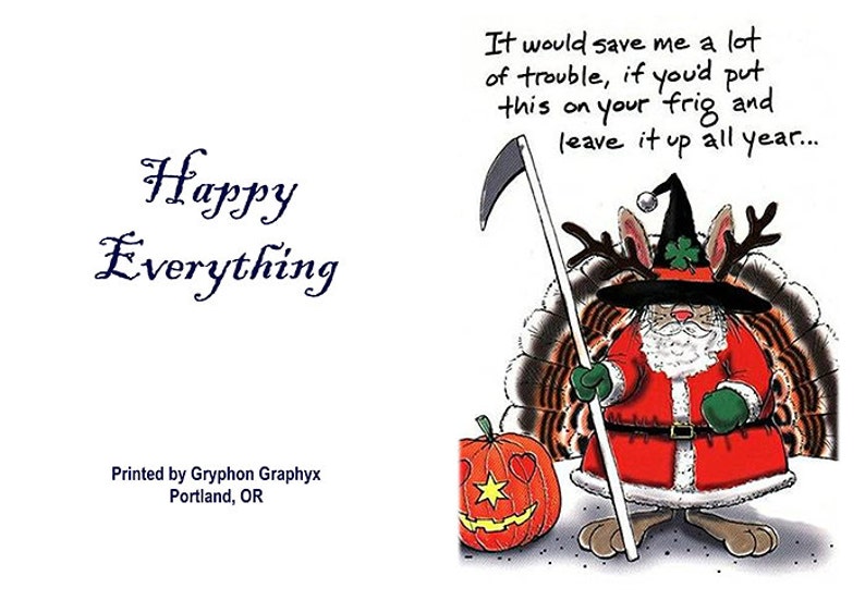 Humorous All Holidays Card, Easter, Thanksgiving, Christmas, Halloween ...