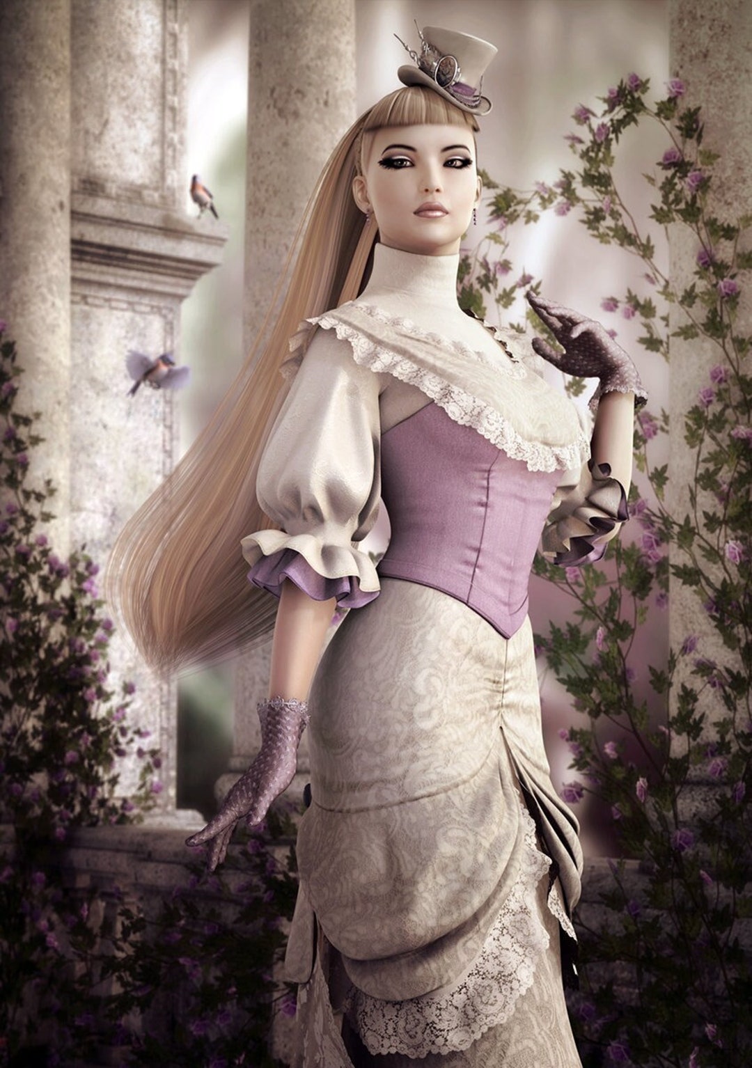 Lady Victoria Steampunk High Fashion Victorian Goddess Giclee Print 4x6 ...