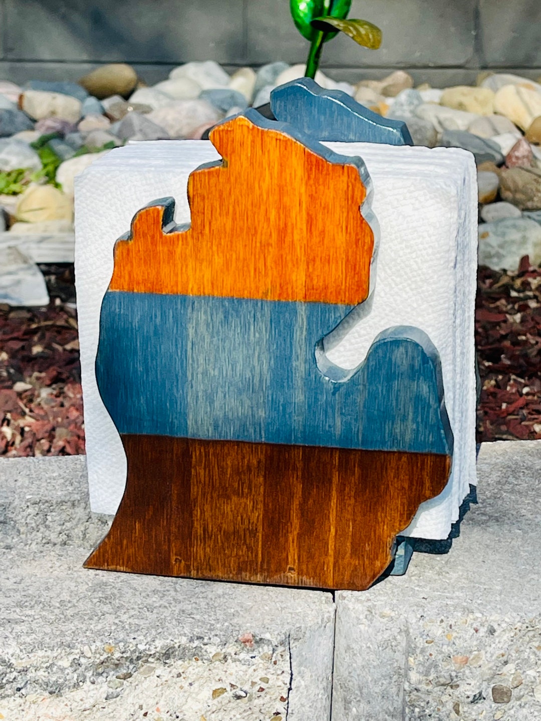Michigan Wood Stained Napkin Holder and More - Etsy