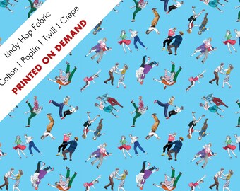 Rockabilly Dancers Fabric Rockabilly Jitterbug Dancin' by ...