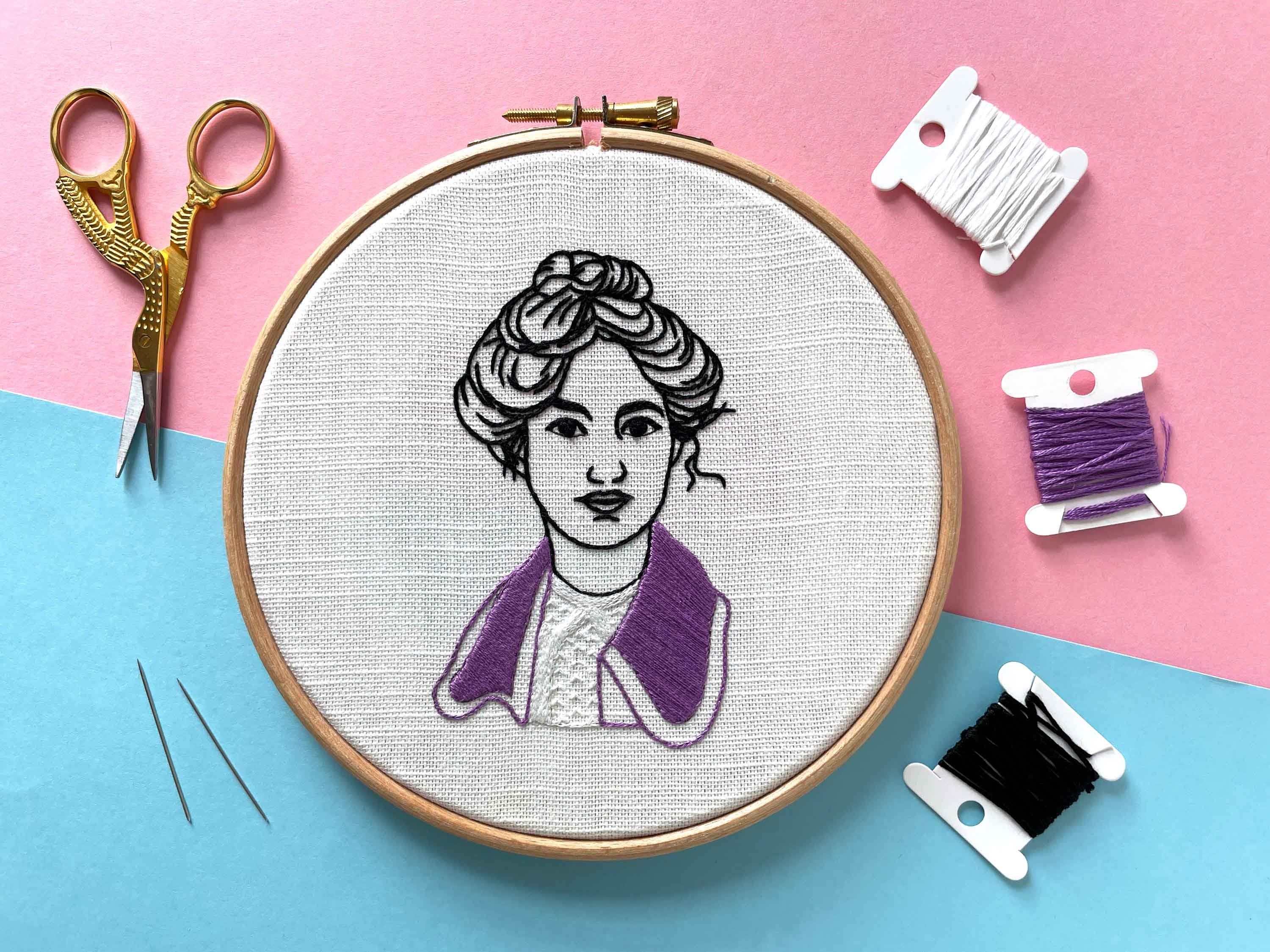 6 Suffragette Embroidery Beginner Kit Sylvia Pankhurst - Etsy