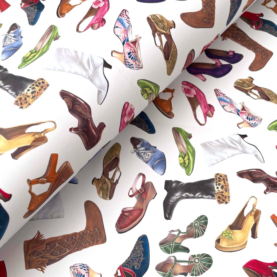 Vintage Fashion Shoes Gift Wrap Sheet: Retro Style Birthday Wrapping ...