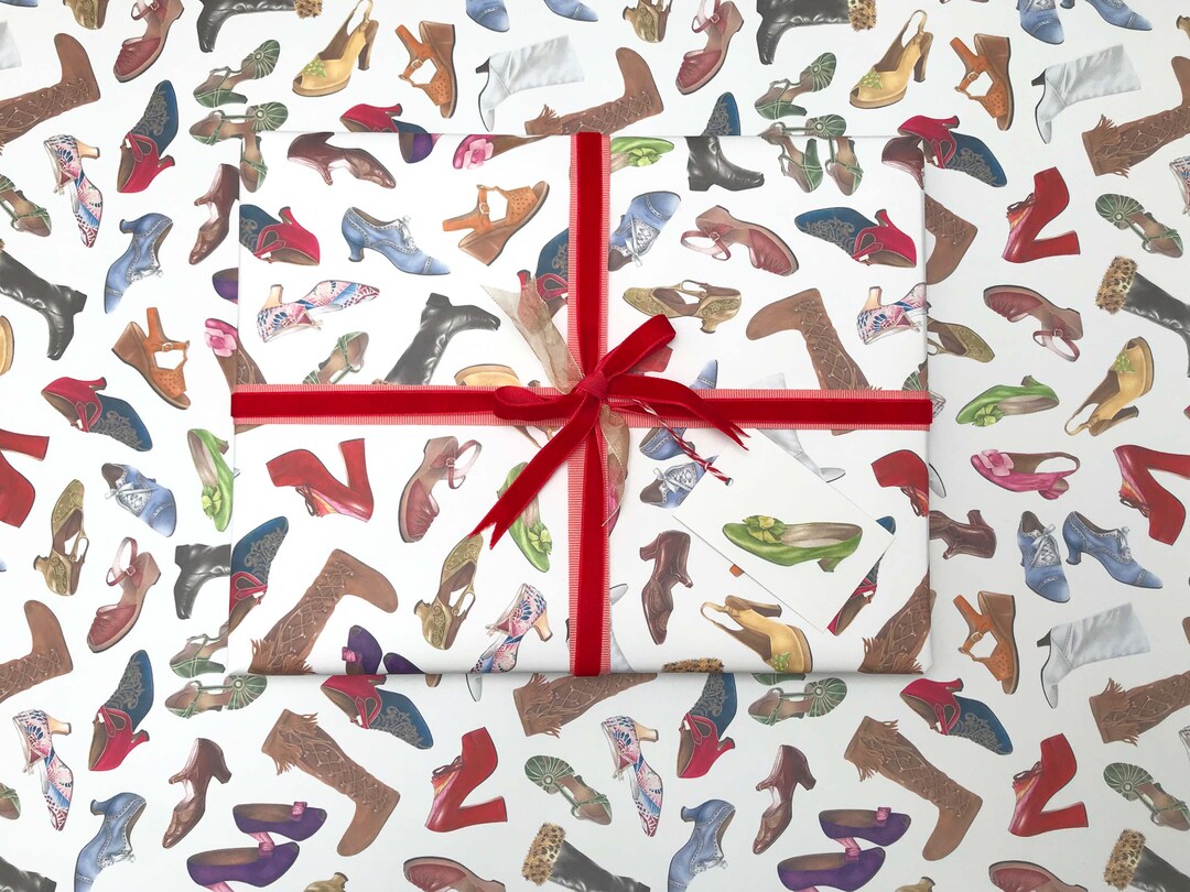 Twinkle Toes Fashion Gift Wrap Sheet | Vintage Fashion Wrapping Paper ...